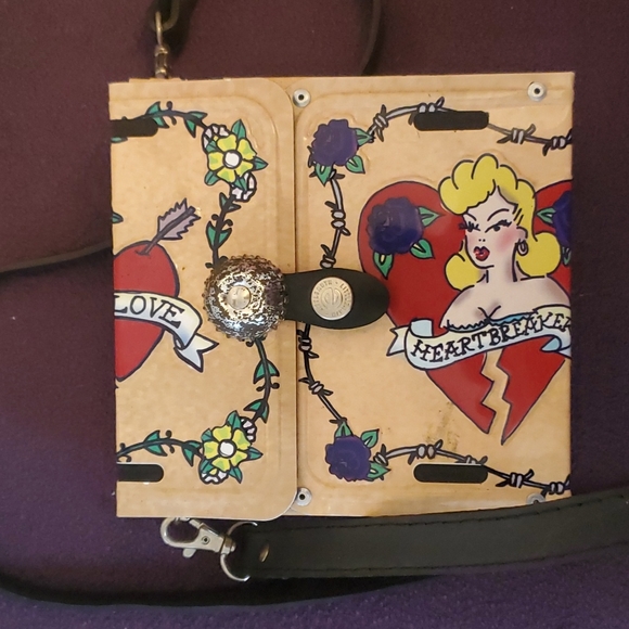 Littlearth | Bags | Cute Rare 9s Littlearth Metal Purse Punk Tattoo ...